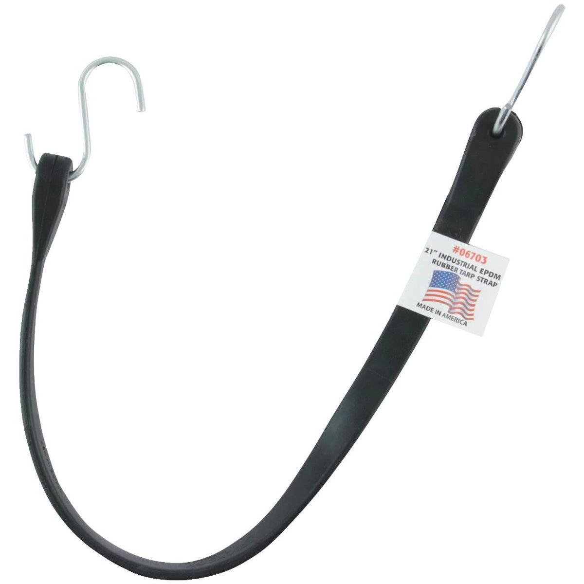 Erickson 24 In. Hook-to-Hook Black Industrial EDPM Rubber Tarp Strap ...